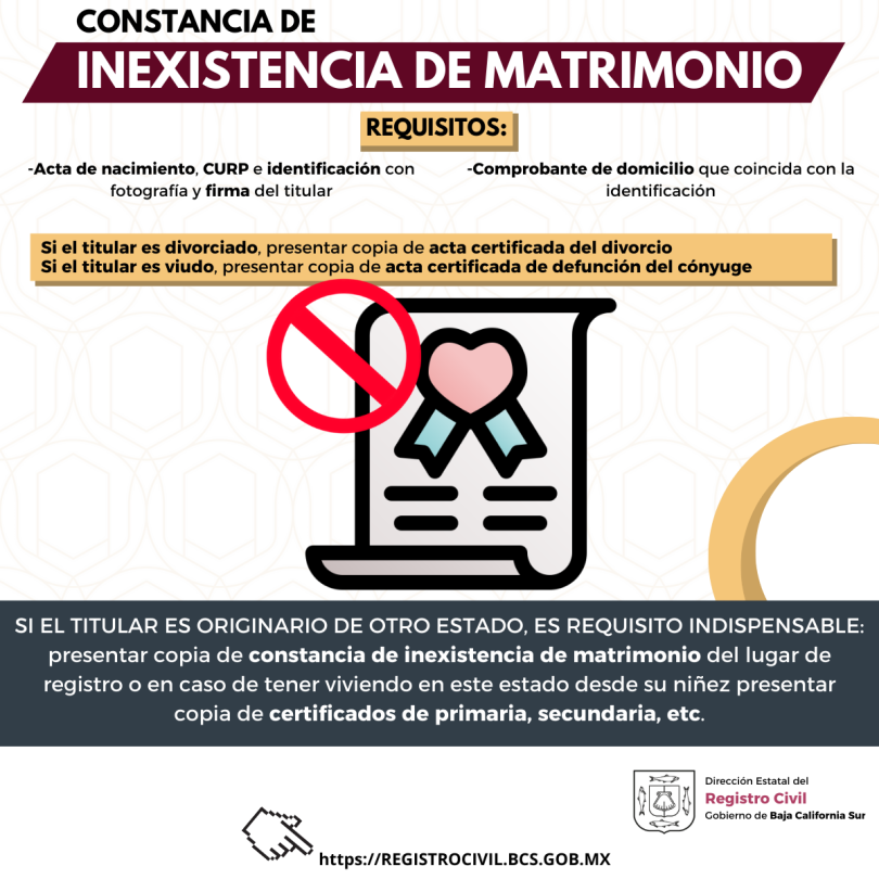 Inexistencias Matrimonio – Registro Civil del Estado de Baja California Sur